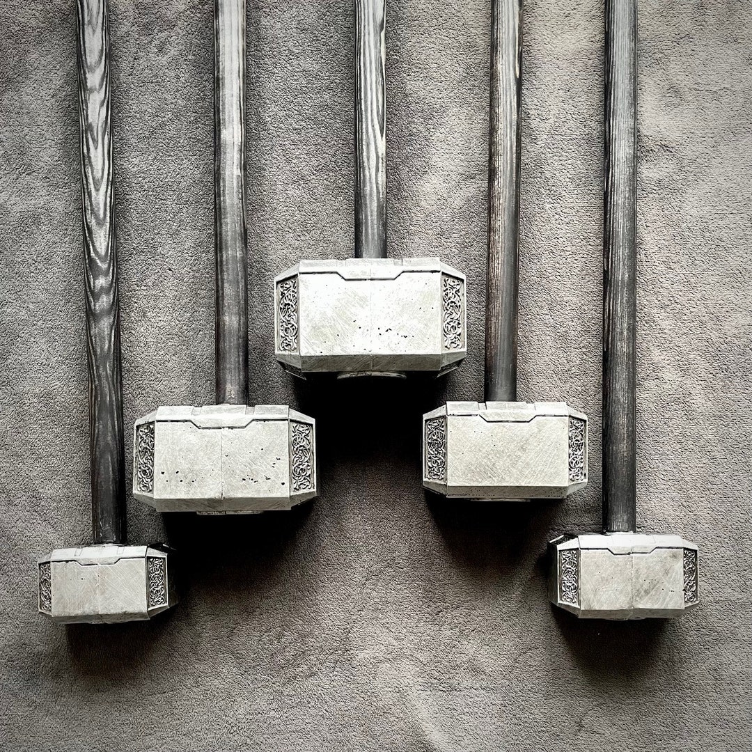 MCU Mjolnir Macebell, 5 Sizes 3-11KG, Premium Wood Handle, Hand Painted ...