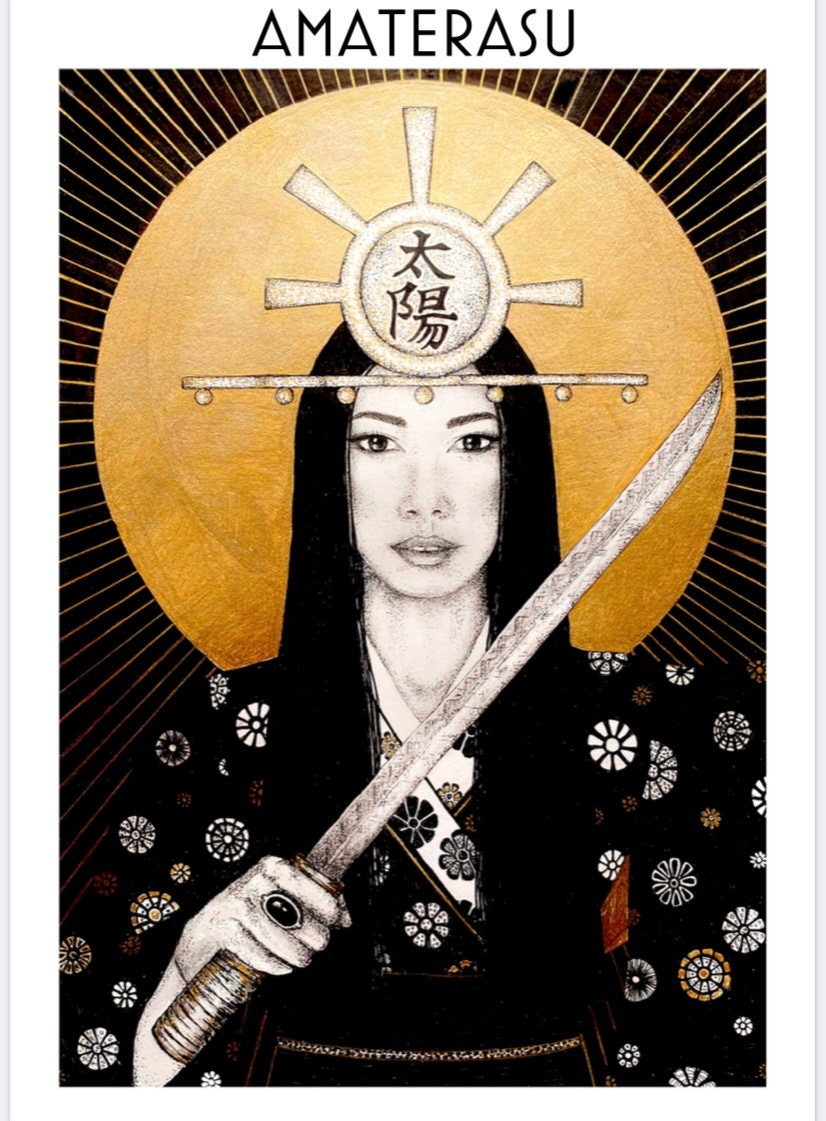 Amaterasu - Japanese Sun God. Ink Drawing A3, Giclee on Hahnemuhle ...