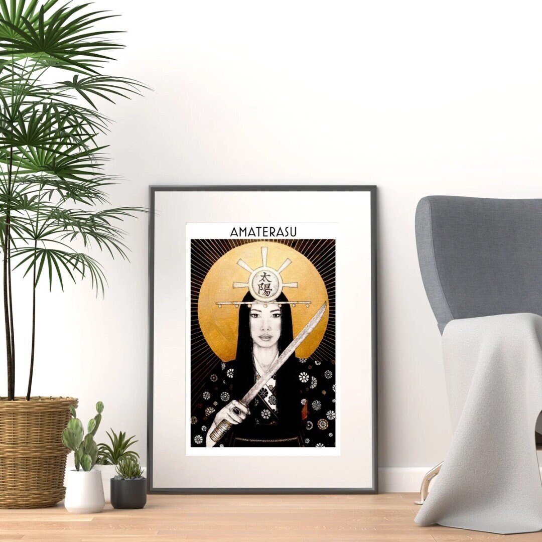 Amaterasu - Japanese Sun God. Ink Drawing A3, Giclee on Hahnemuhle ...