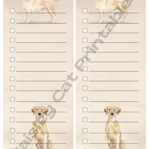 TO DO LISTS Pack, 4 Different Designs, Dogs, Instant Download, Print ...