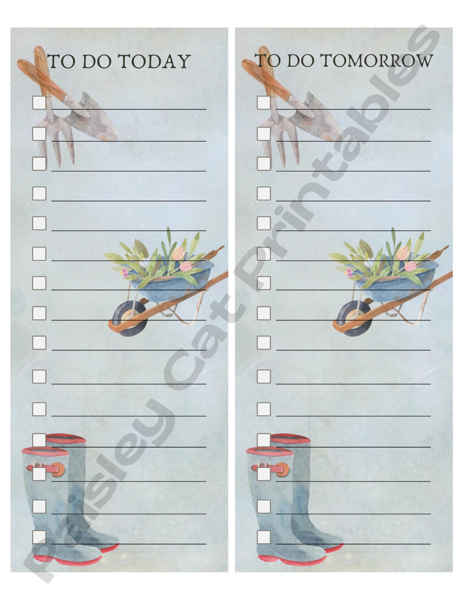 TO DO LISTS Pack, 4 Different Designs, Gardening, Instant Download ...