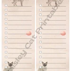 TO DO LISTS Pack, 4 Different Designs, Cats, Instant Download, Print ...