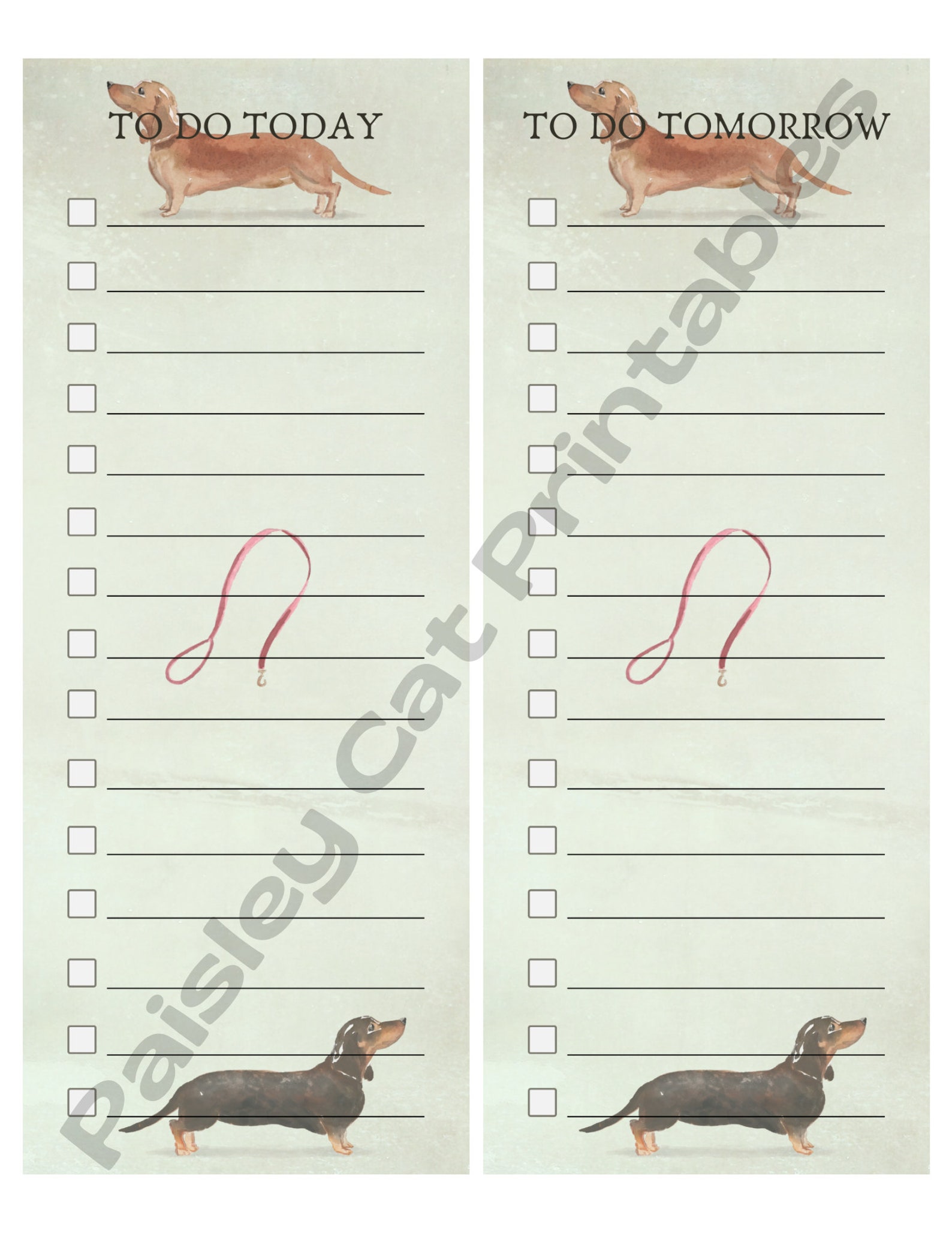 TO DO LISTS Pack, 4 Different Designs, Dogs, Instant Download, Print ...