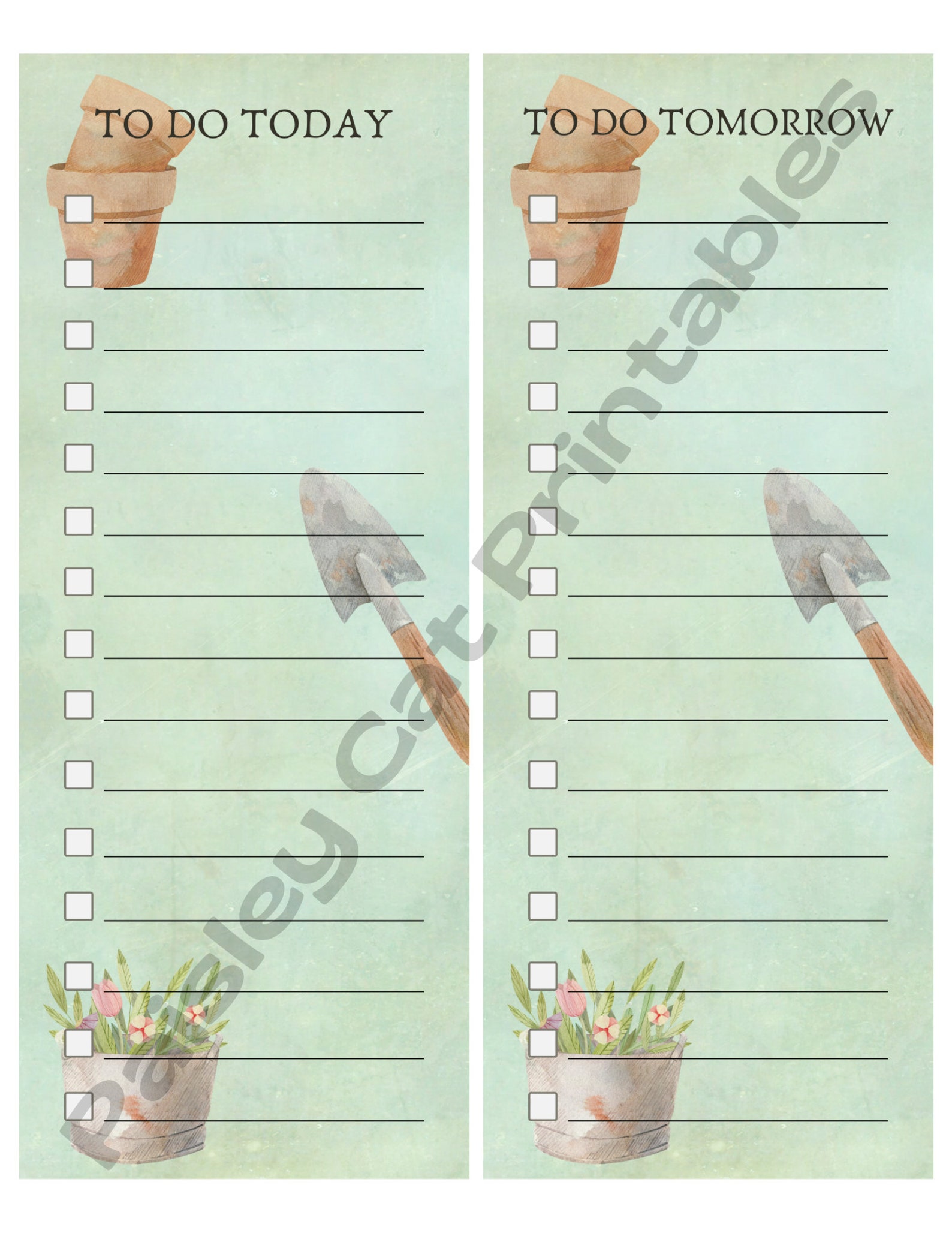 TO DO LISTS Pack, 4 Different Designs, Gardening, Instant Download ...