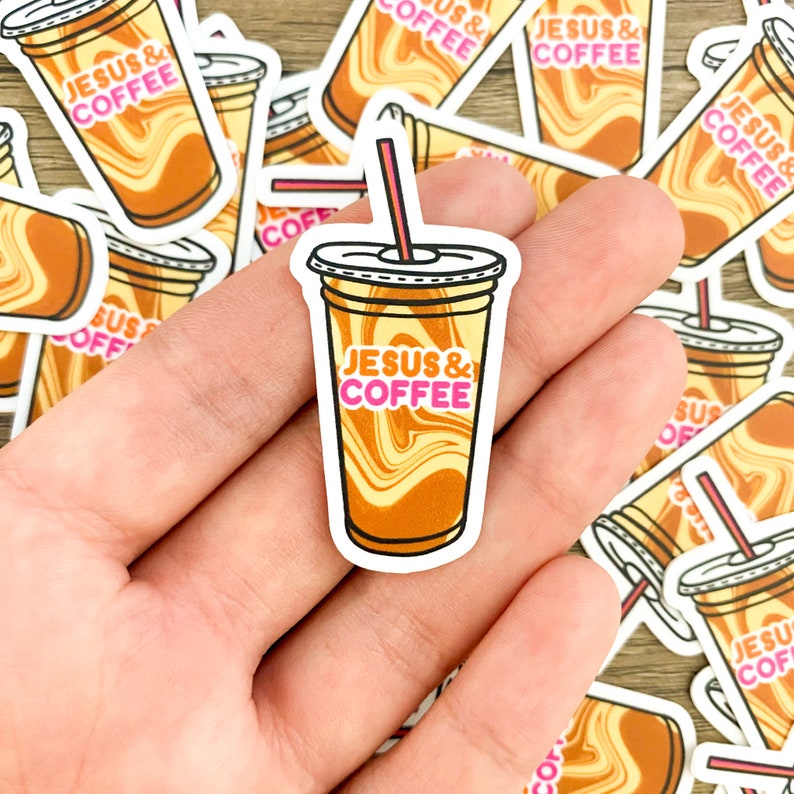 Jesus & Coffee Dunkin’ Donuts Style Sticker, Waterproof Vinyl Decal - Etsy