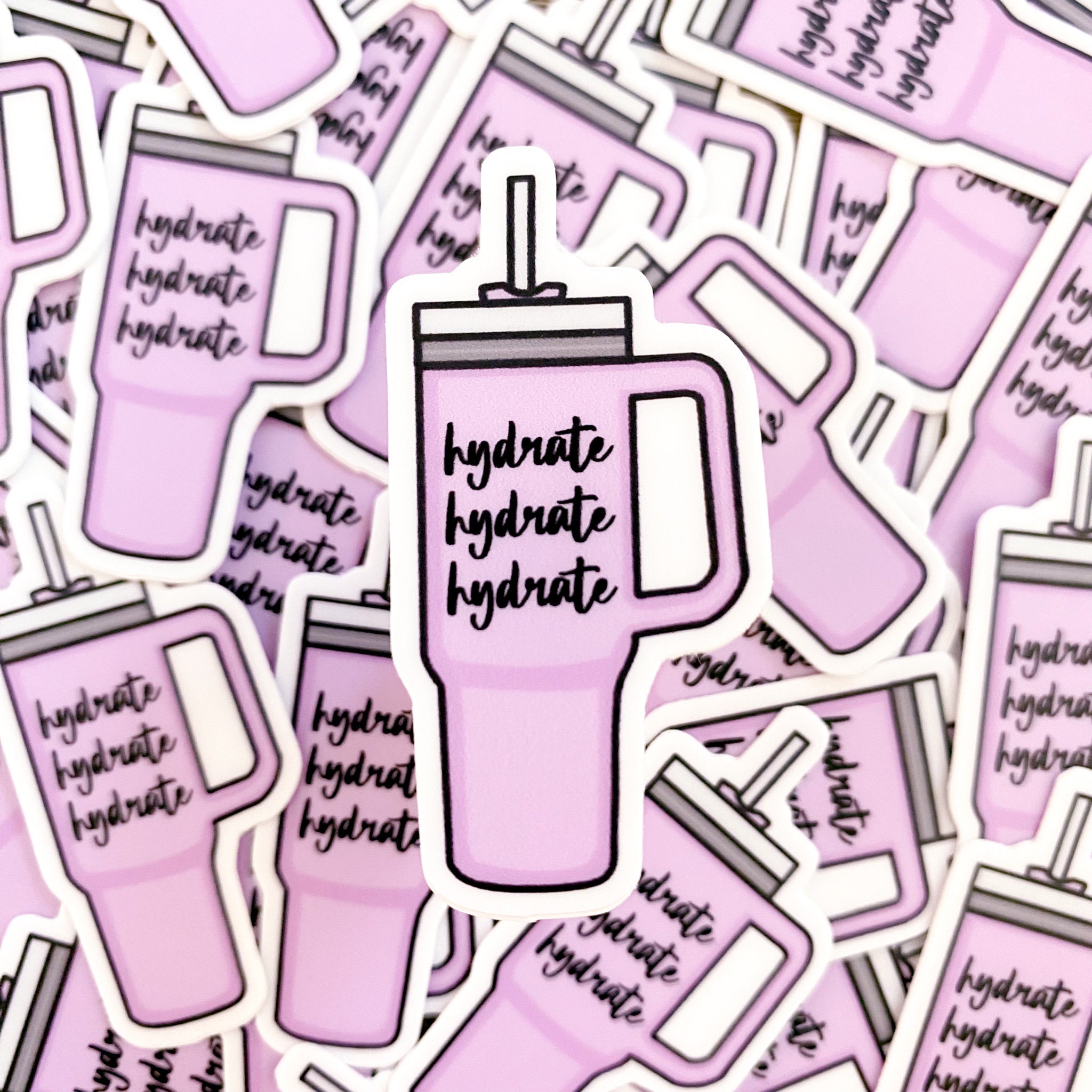 Purple Stanley Cup Hydrate Sticker, Cute and Fun Water-proof Stickers ...
