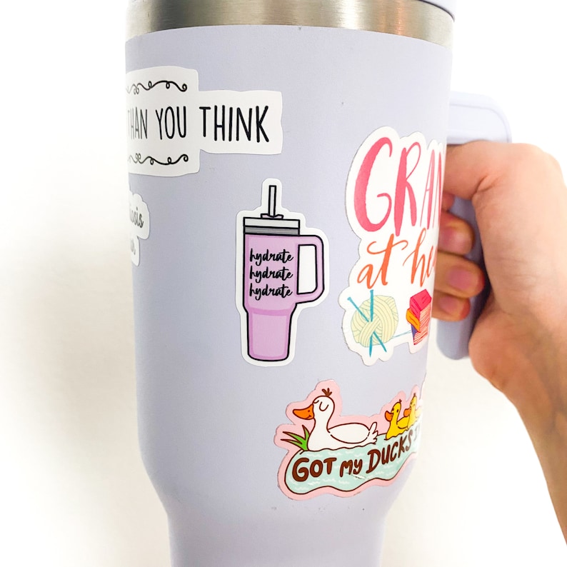 Purple Stanley Cup Hydrate Sticker, Cute and Fun Water-proof Stickers ...