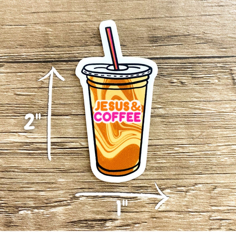 Jesus & Coffee Dunkin’ Donuts Style Sticker, Waterproof Vinyl Decal - Etsy