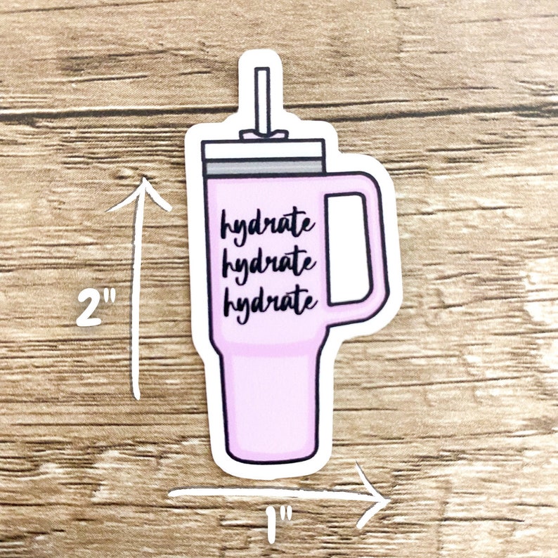 Purple Stanley Cup Hydrate Sticker, Cute and Fun Water-proof Stickers ...