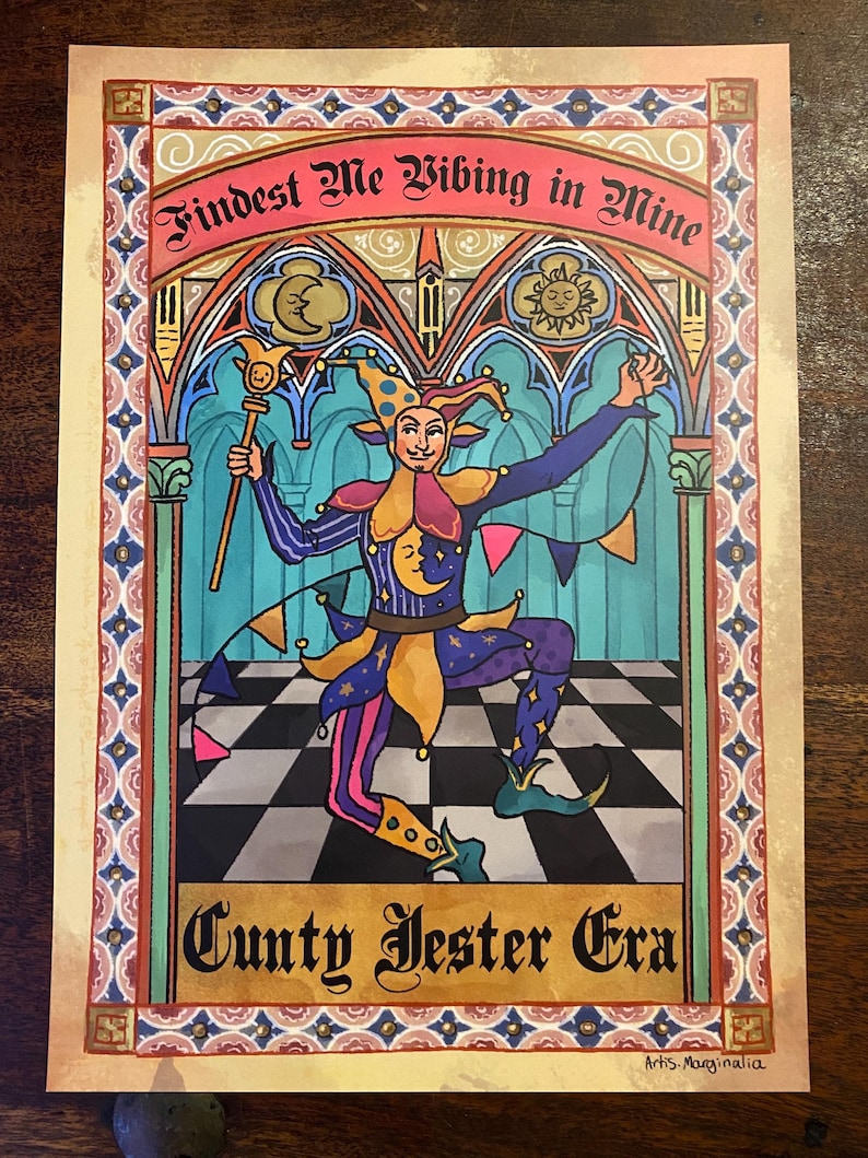 Medieval Jester Art Print - Etsy