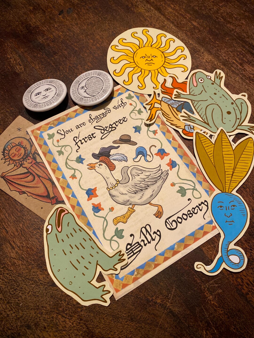 Medieval Art Gift Set - Badges, Stickers and Mini Print - Etsy