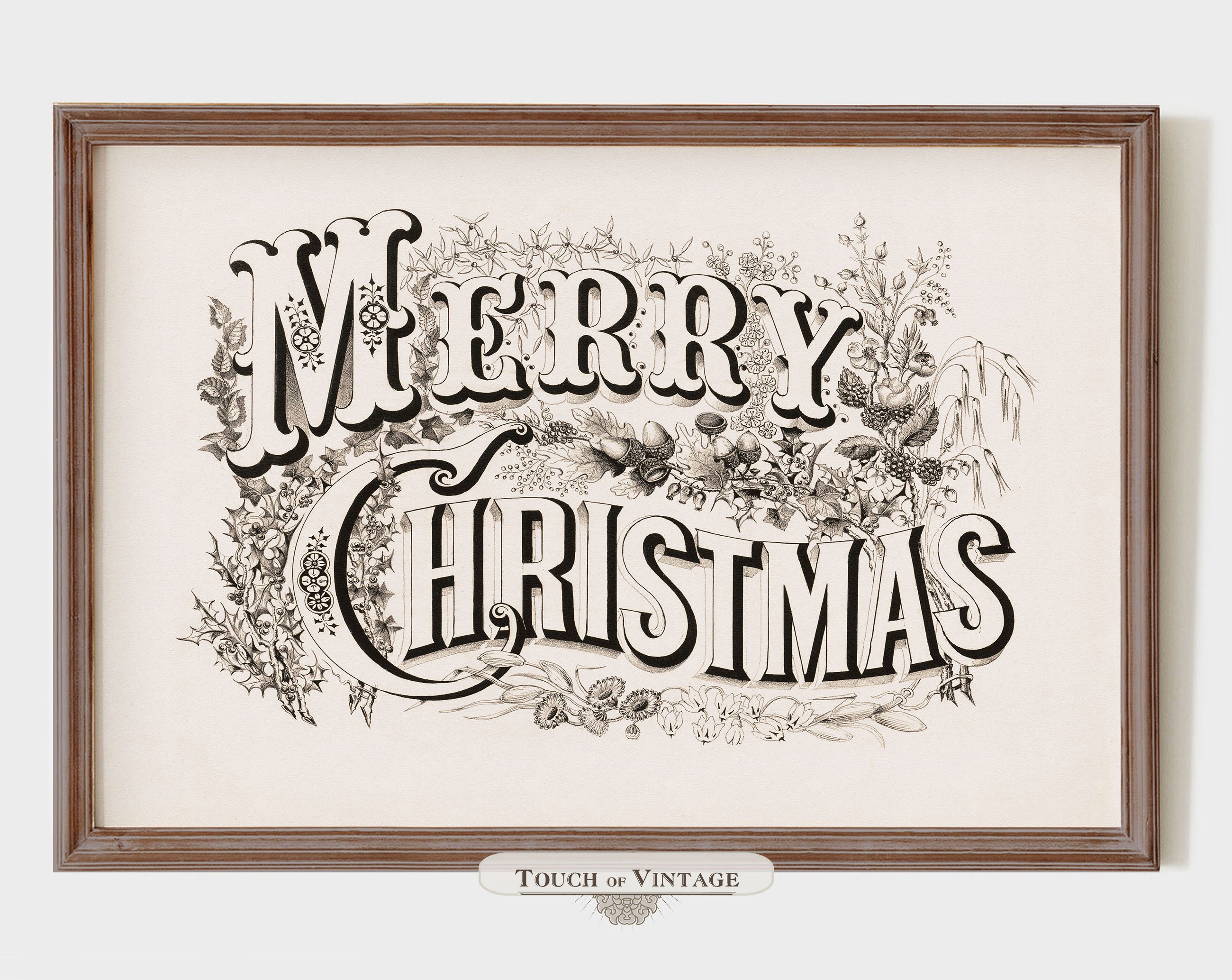 Vintage Merry Christmas Banner