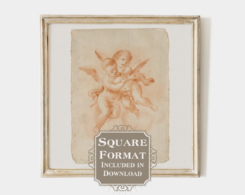 Printable Vintage Sketch of Cherubs Antique Angels Print | Etsy