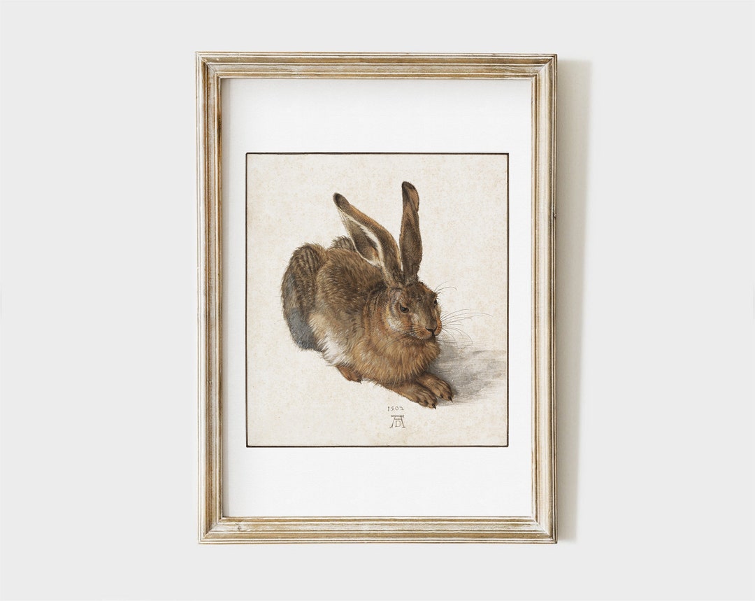 Printable Vintage Rabbit Drawing, Minimalist Antique Animal Print ...