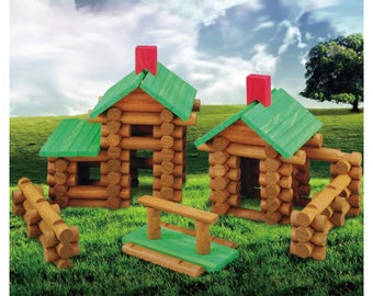 Log Cabin Building Toy - Etsy