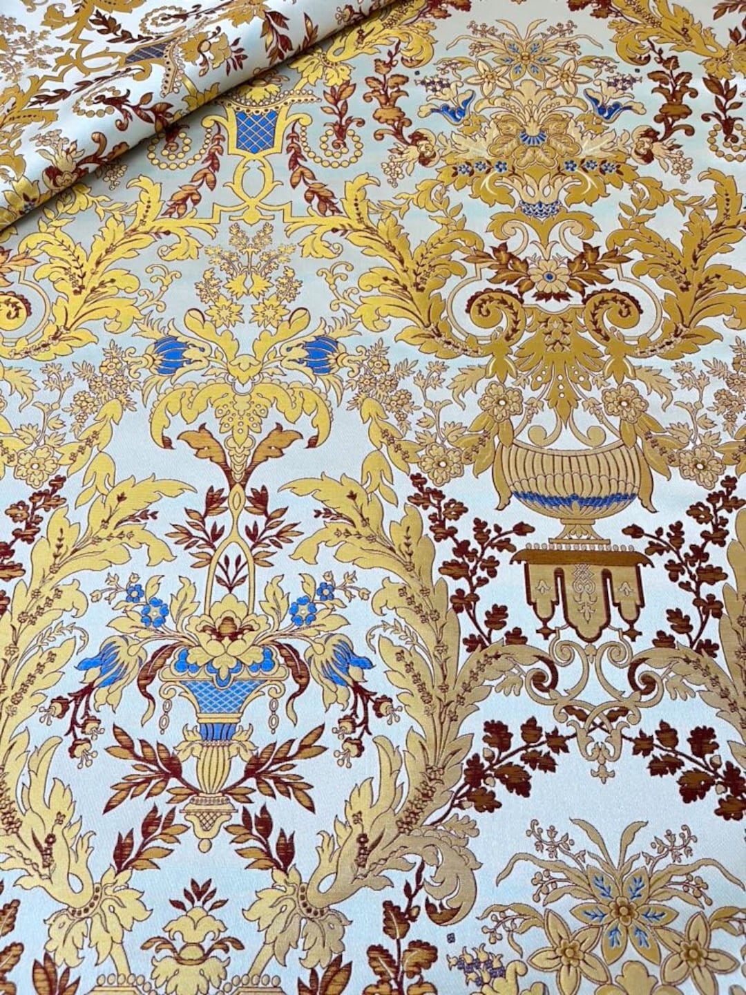 260cm 102'' Wide Metallic Brocade Floral Brocade - Etsy