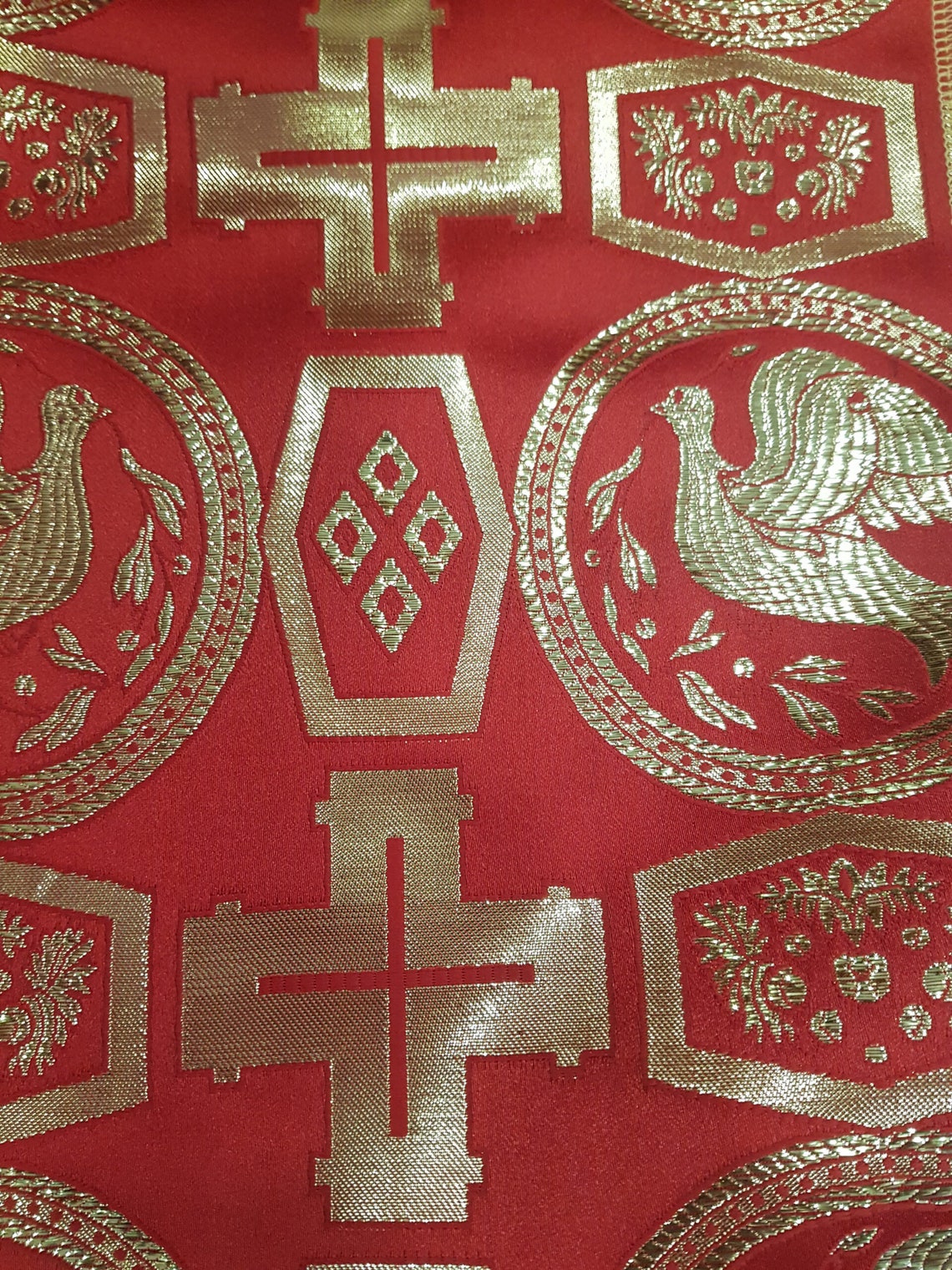 Metallic Lurex Liturgical Brocade Fabric | Catholic & Orthodox Church ...