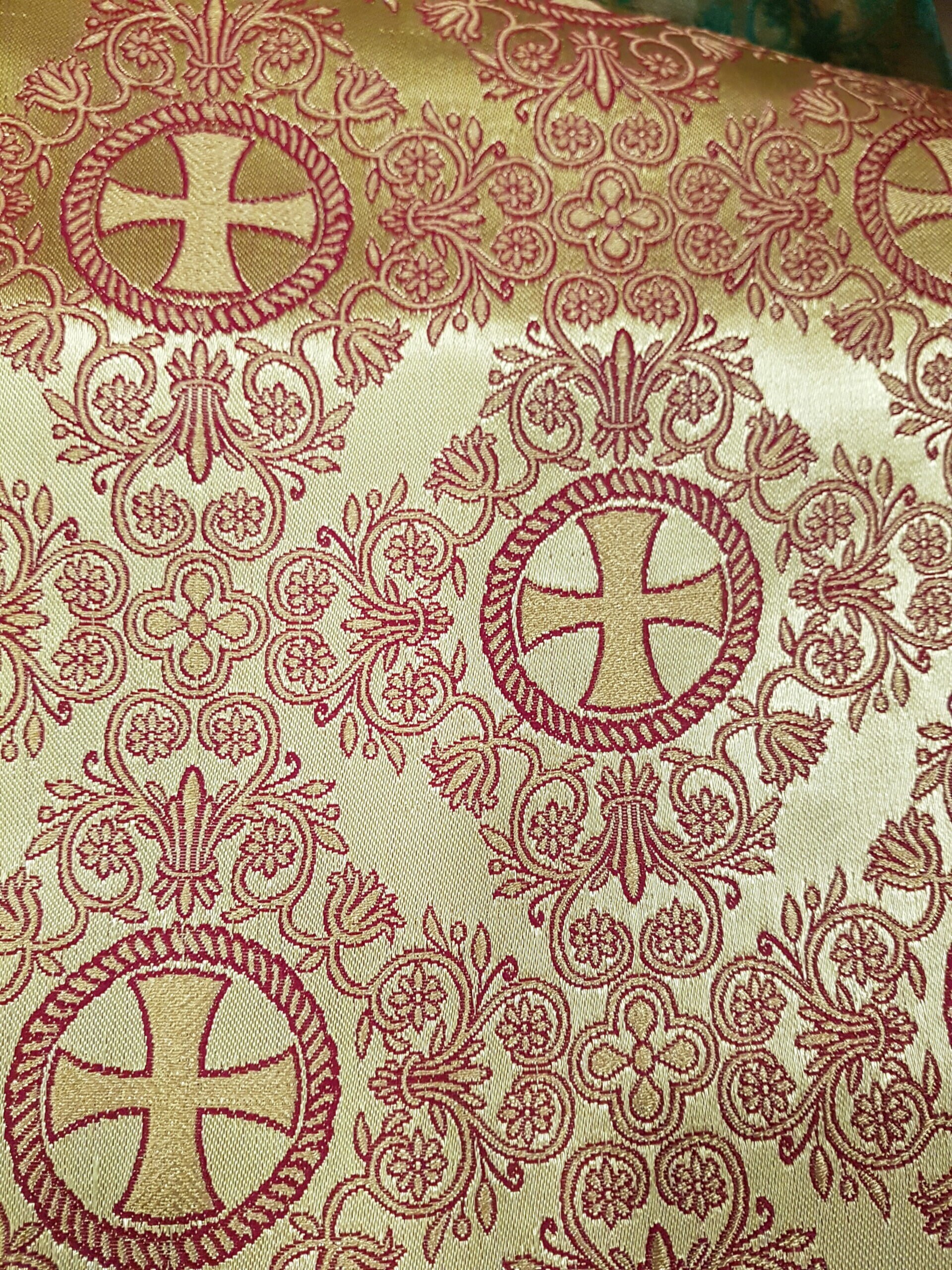 Non-Metallic Brocade Floral Brocade Church Fabrics | Etsy