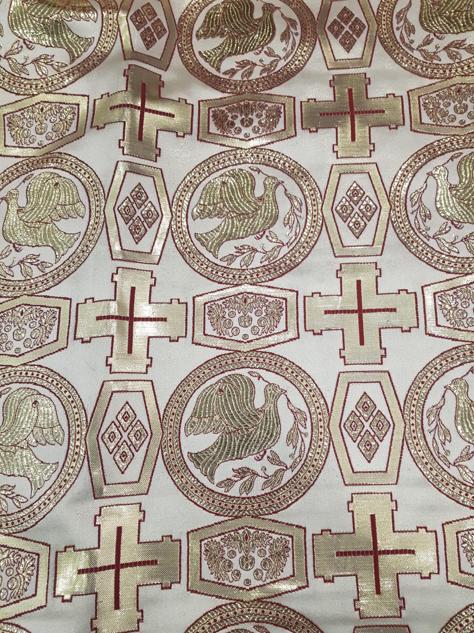 Metallic Lurex Liturgical Brocade Fabric | Catholic & Orthodox Church ...