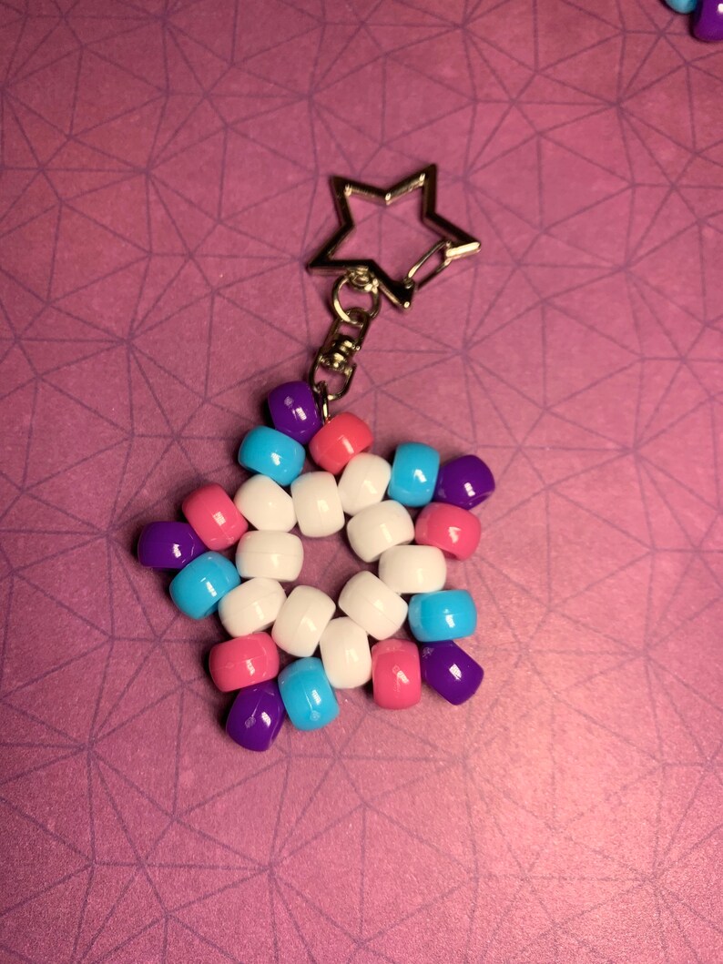 Kandi Star Keychain W/ Star Shaped Clip - Etsy