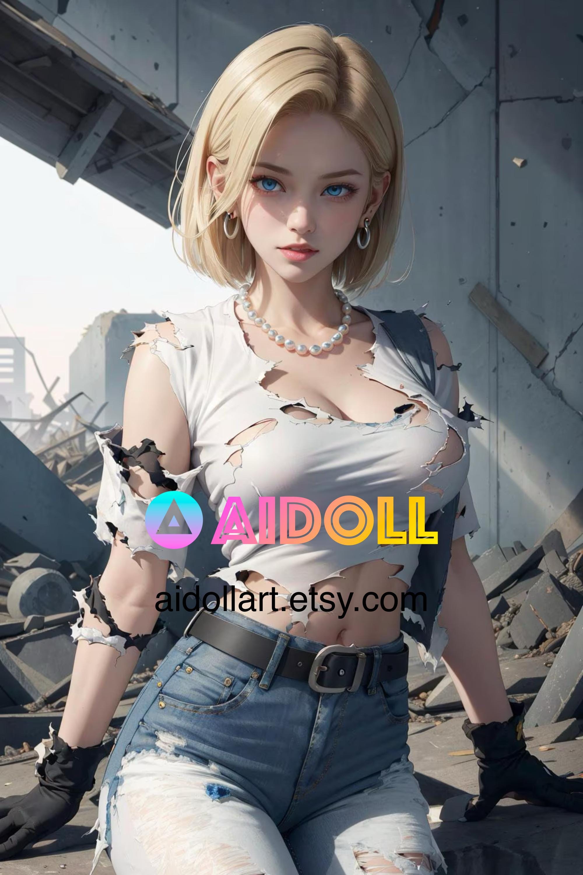 24p Images Android 18-dragon Ball/digital Download/printable Art/wallpaper/ai Girlfriend/ai ...