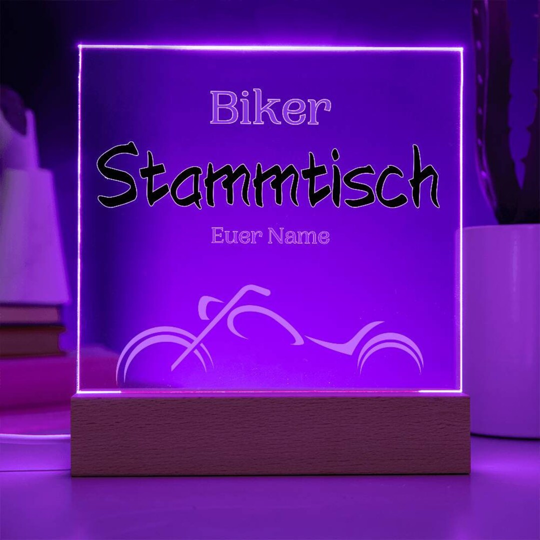 Biker Stammtisch Acrylic Picture With Name German Traditions and Biker ...