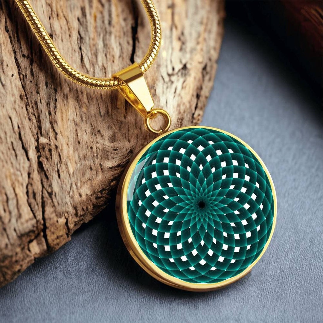 Lotus of Life Necklace With Engraving, Lotus Flower of Life, Sacred ...