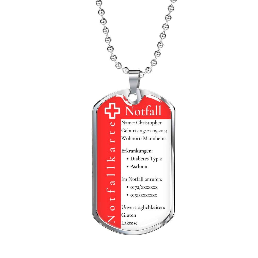 SOS Pendant Chain as an Emergency Pendant With Engraving for - Etsy Canada