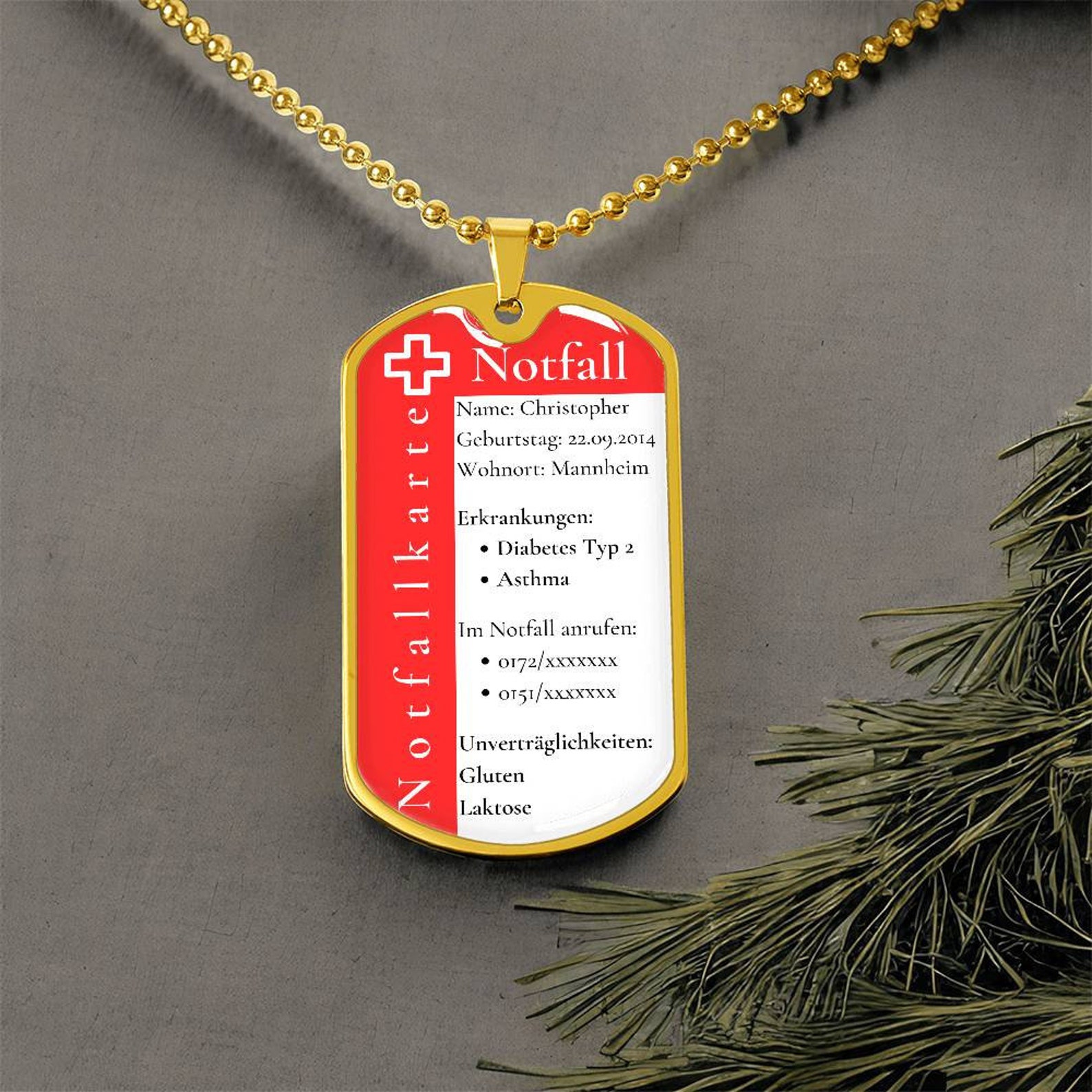 SOS Pendant Chain as an Emergency Pendant With Engraving for - Etsy Canada