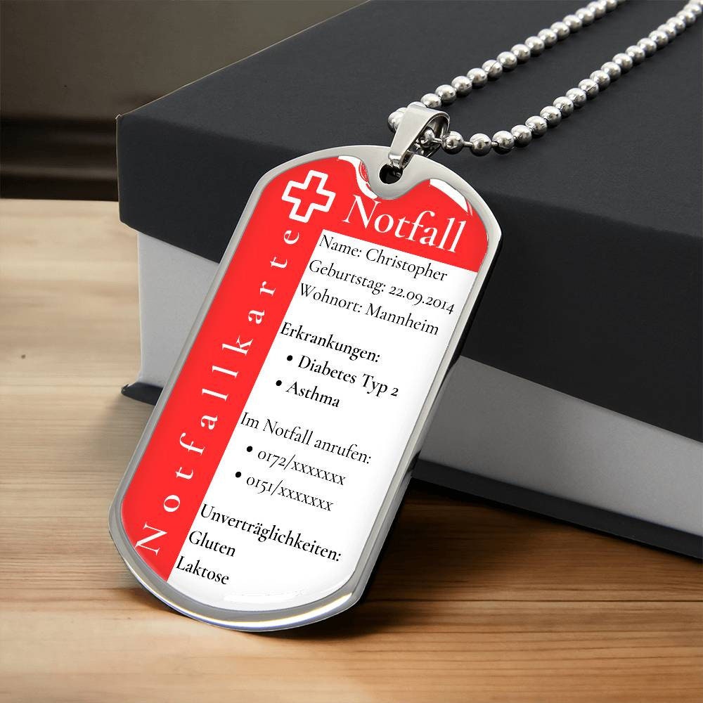 SOS Pendant Chain as an Emergency Pendant With Engraving for - Etsy Canada