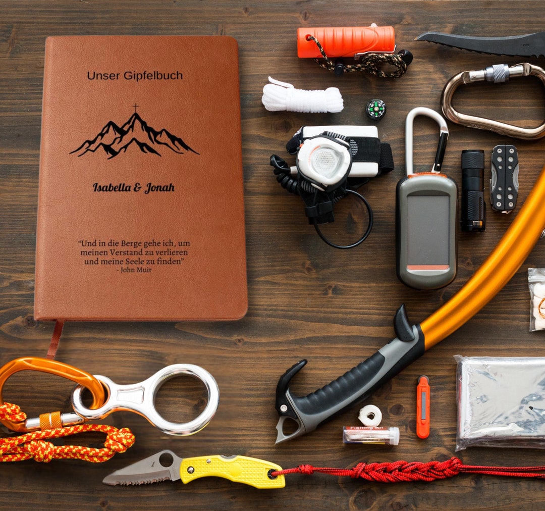 Climbing Equipment Mountains Summit Book as Travel Diary, Personalized ...