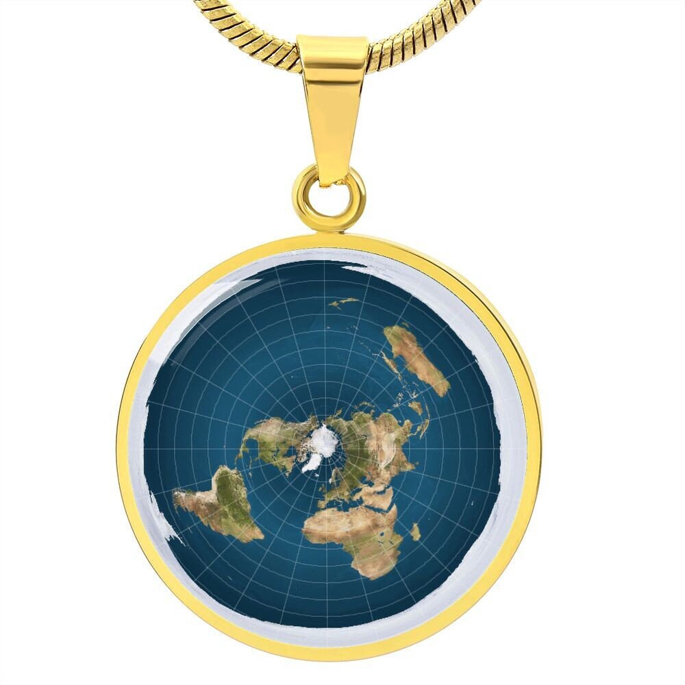 Necklace With Pendant Alexander Gleason Map of the Flat Earth ...