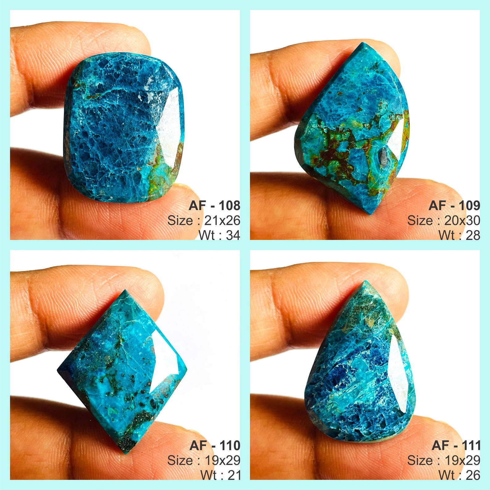 Faceted Azurite Malachite Cabochon: Natural Gemstone for Jewelry Making ...