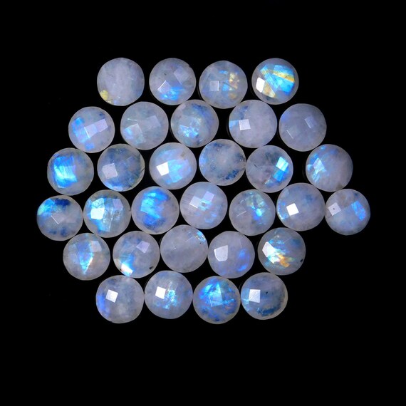 AAA Quality 10MM Rainbow Moonstone Round Faceted Natural - Etsy