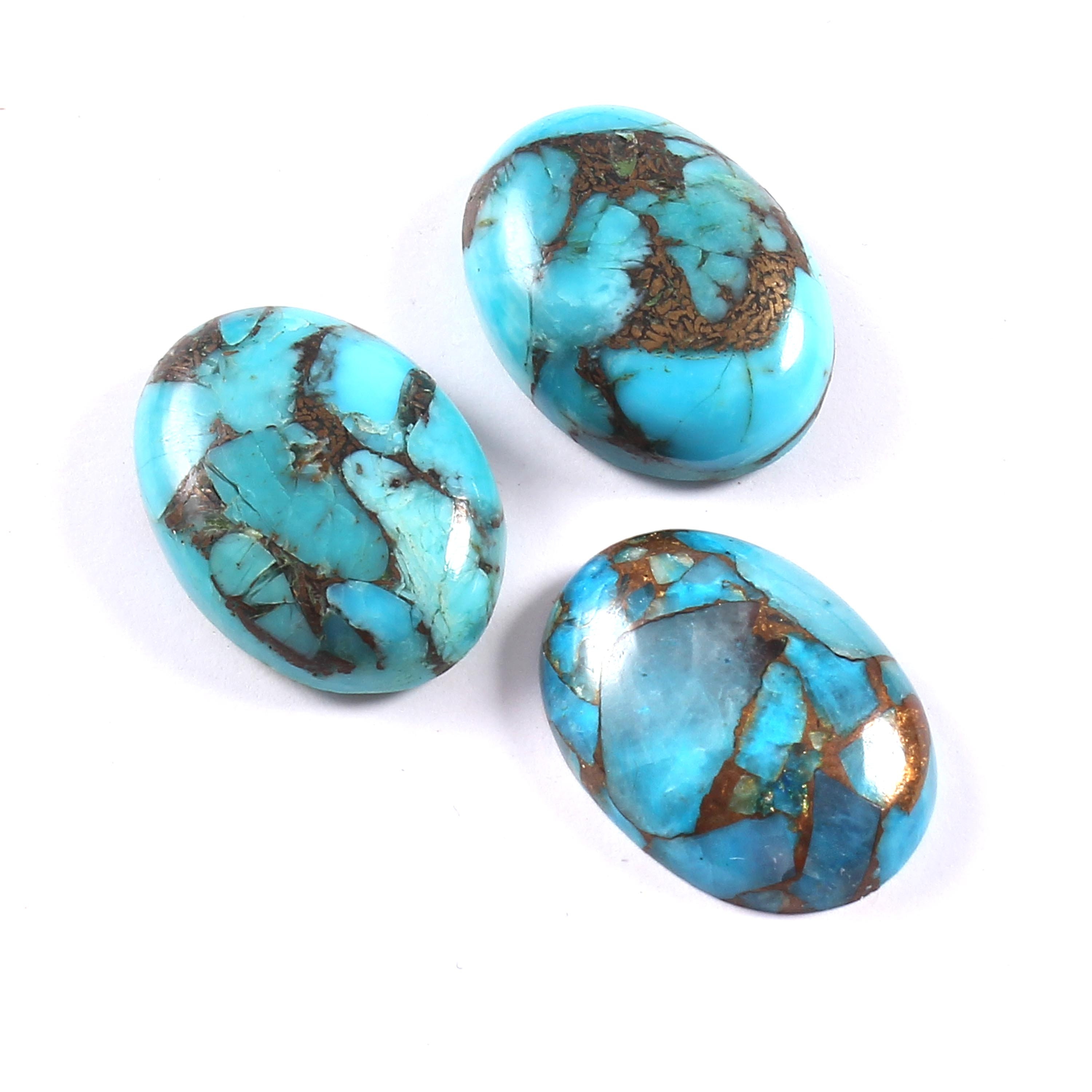 Blue Copper Turquoise Oval Shape Calibrated Flat-back - Etsy UK