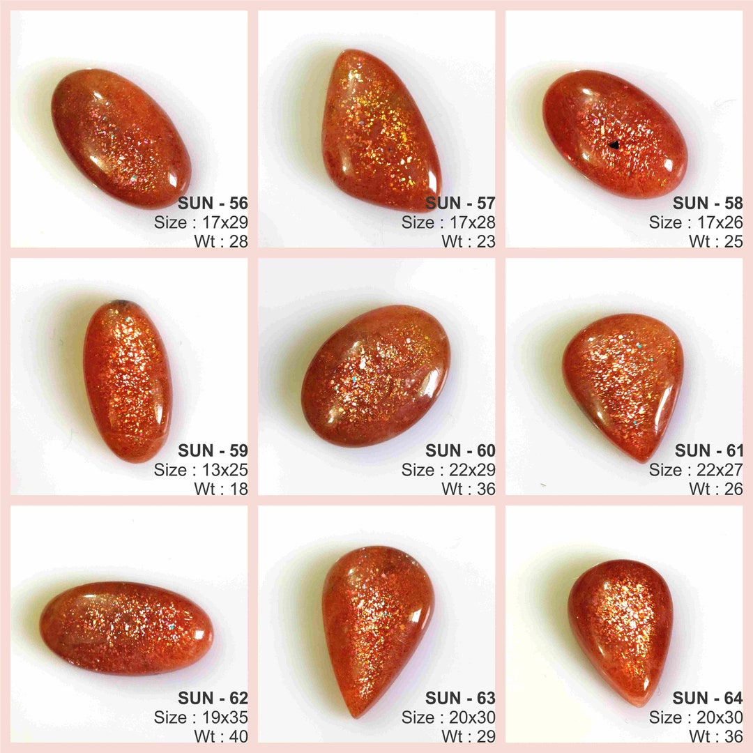 Natural Sunstone Cabochon Loose Gemstone Sparkle Sunstone - Etsy