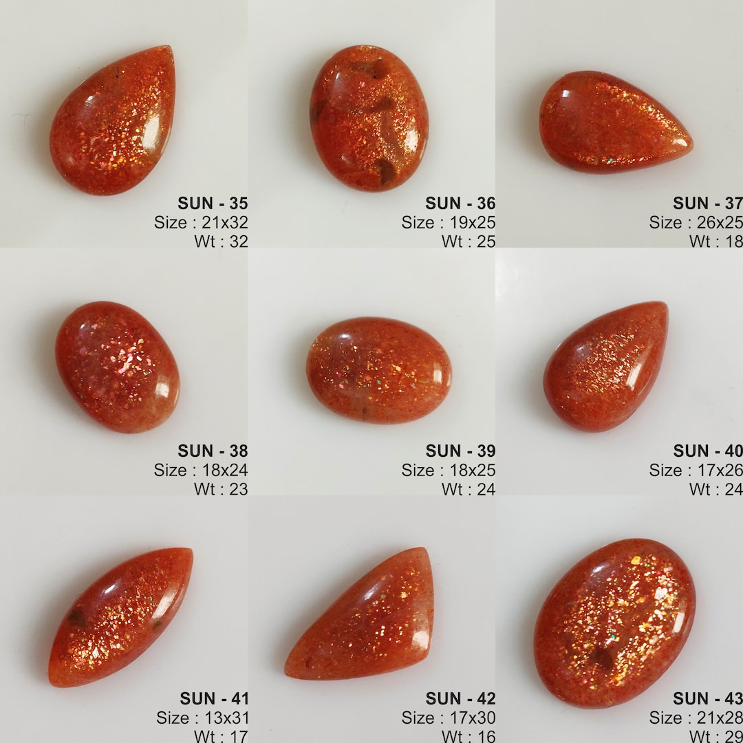 Natural Sunstone Cabochon Loose Gemstone Sparkle Sunstone - Etsy