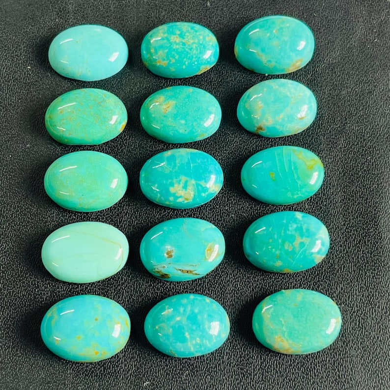 Arizona Turquoise Oval Cabochons I Genuine Turquoise Gemstones Pair for ...