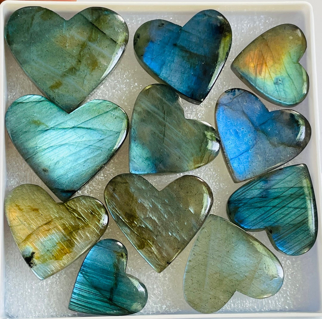 Natural Multi Flashy Labradorite Heart Shape Wholesale Lot Gemstone ...