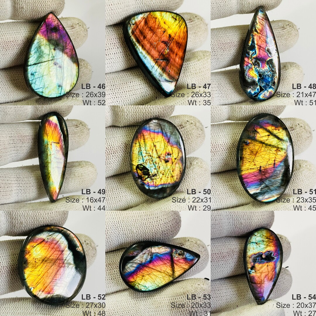 Buy Natural LABRADORITE CABOCHON Multi Fire Wholesale Labradorite ...