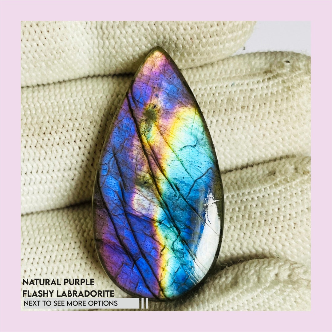 PURPLE LABRADORITE Loose Gemstone Cabochon Multy Flashy Wholesale ...