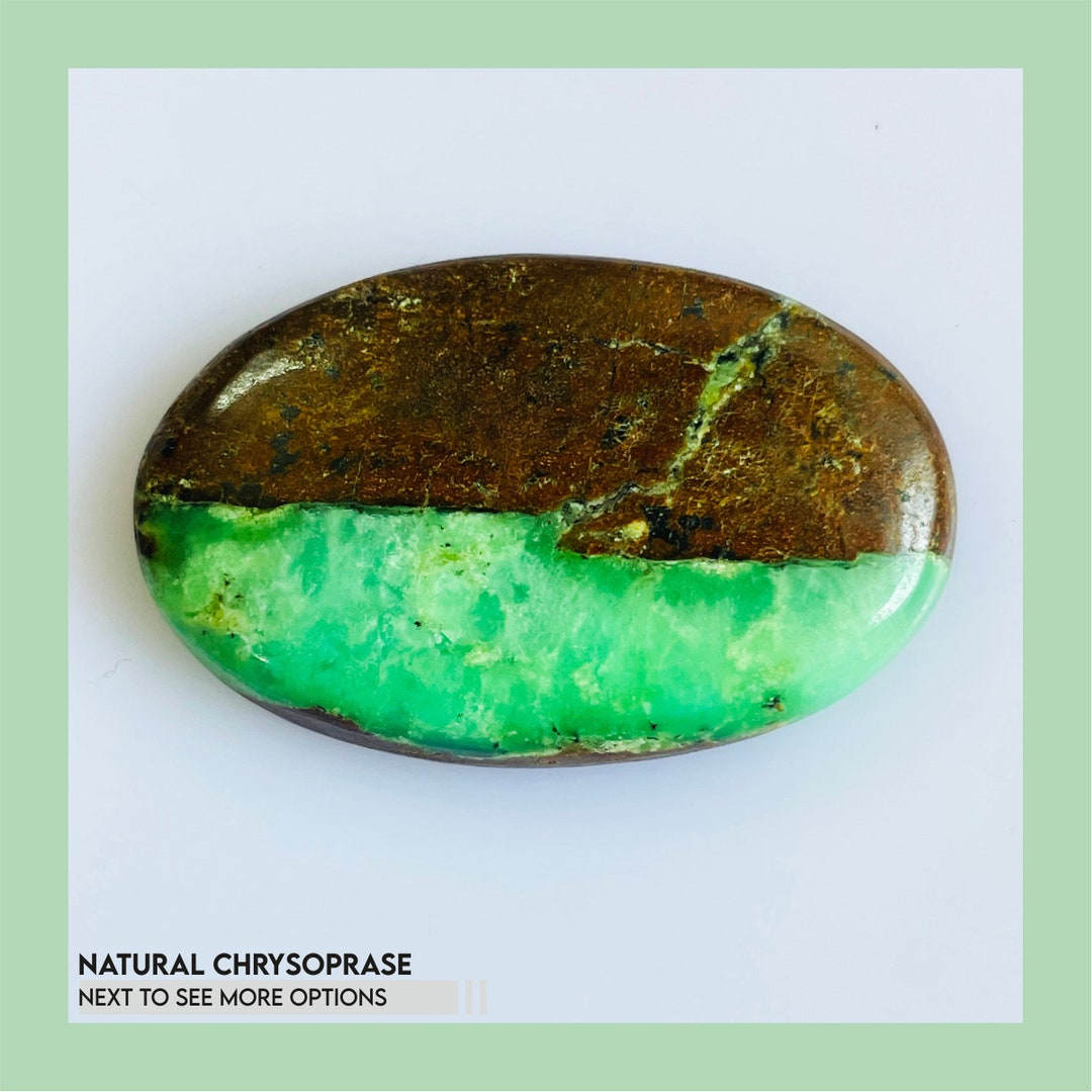 Natural Chrysoprase Loose Gemstone Cabochon for Making Pendent Green ...