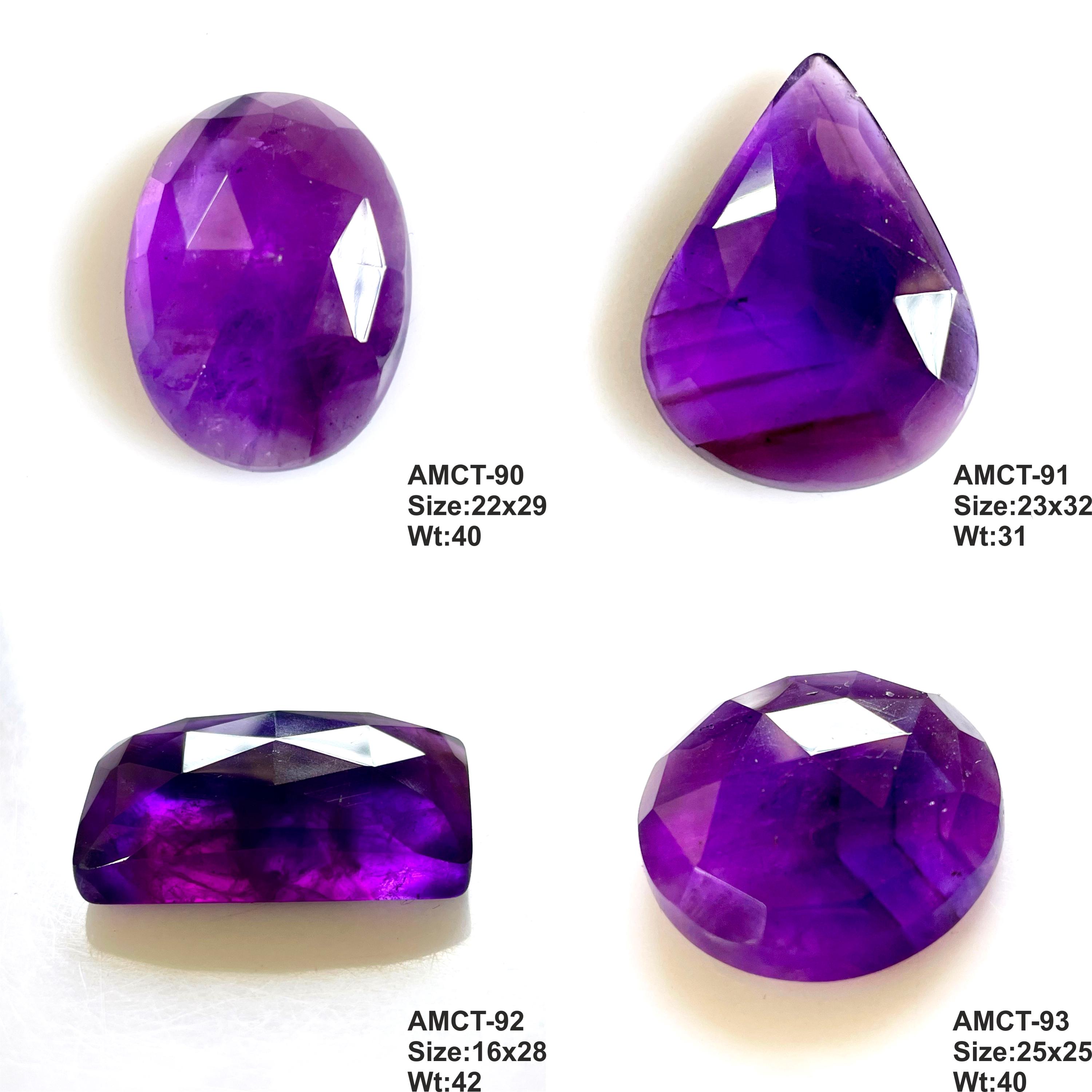 Natural Amethyst Faceted Cabochon: Flat Back Cut Gemstone - Etsy