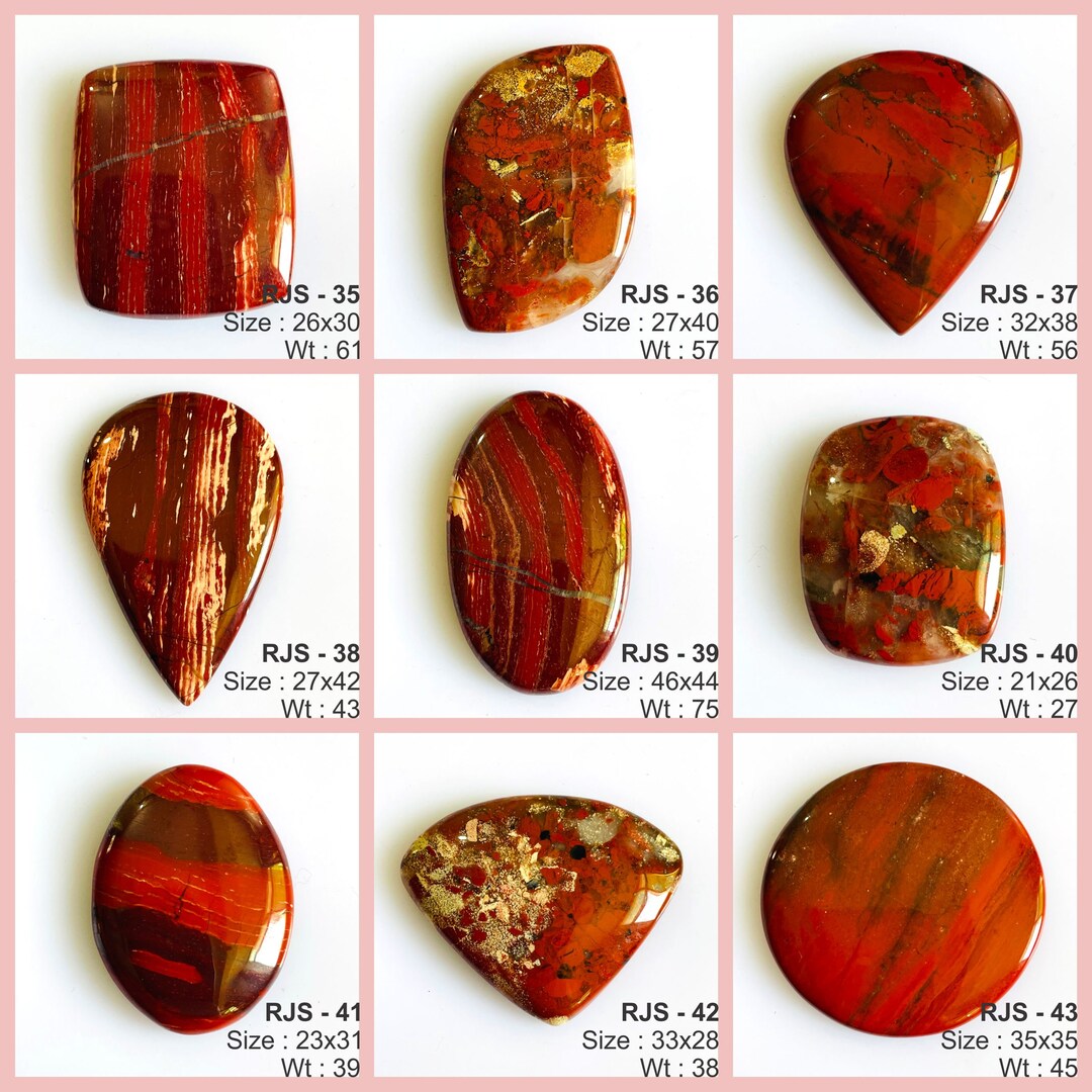 Aaahigh Quality Natural RED JASPER Gemstone, Red Jasper Cabochon, Loose ...