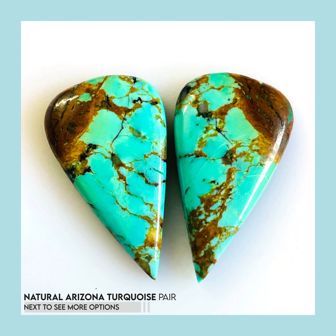Arizona Turquoise Matched Pair Cabochons: Natural Gemstone Earrings - Etsy