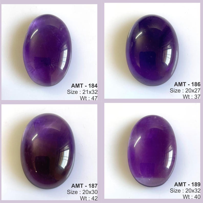 Buy Natural Amethyst Cabochon: Flat Back Loose Gemstone for Jewelry ...
