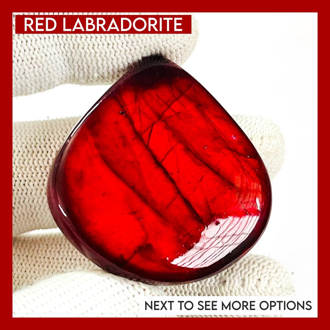 Red Labradorite Gemstone Cabochon for Making Jewelry - Etsy