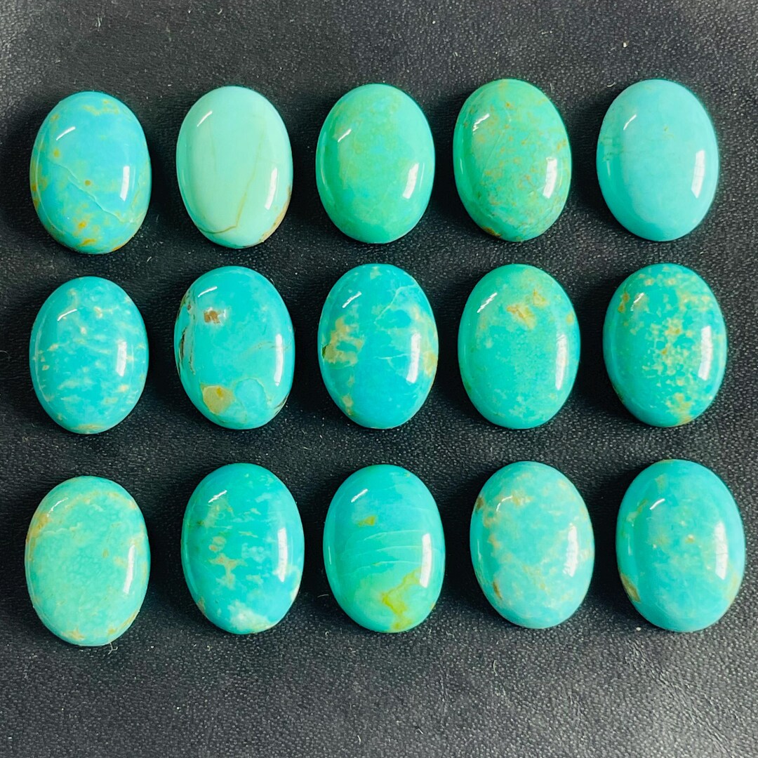 Arizona Turquoise Oval Cabochons I Genuine Turquoise Gemstones Pair for ...