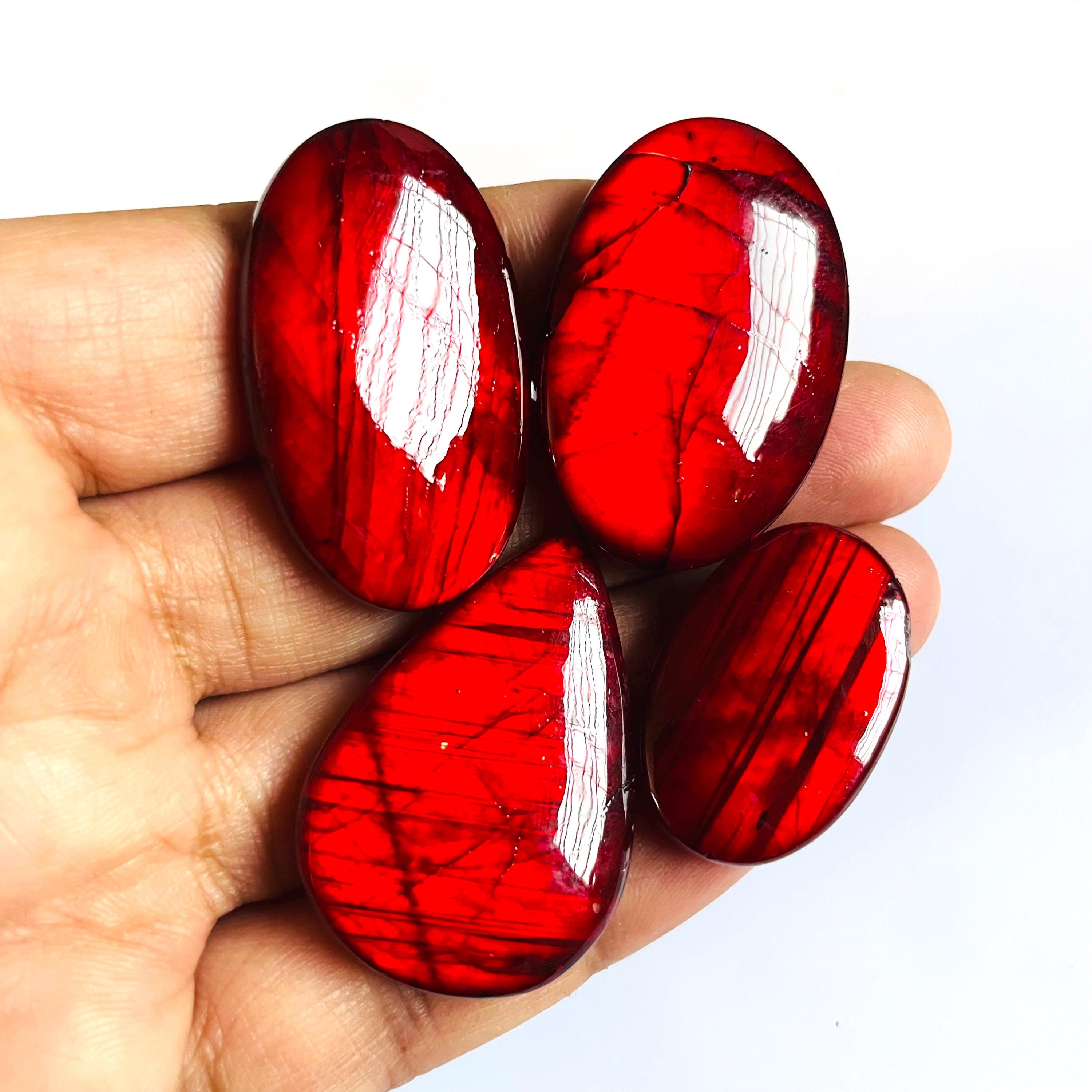 Red Labradorite Gemstone Cabochon for Making Jewelry - Etsy