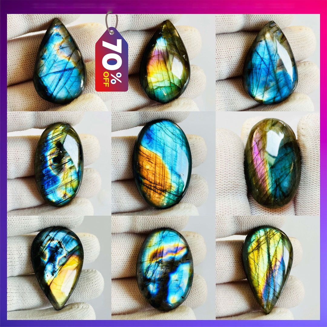 Natural LABRADORITE CABOCHON Multifire Wholesale Labradorite Gemstone ...